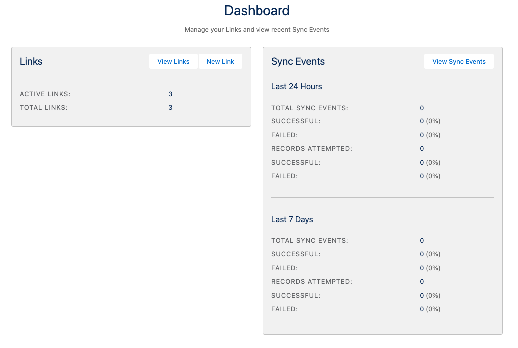 Sync App Dashboard | Sync for Salesforce | enosix Product Documentation