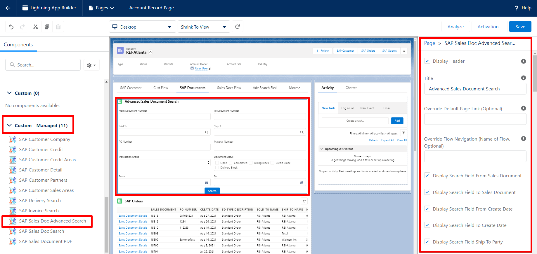 Advanced Sales Document Search | Surface | enosix Product Documentation
